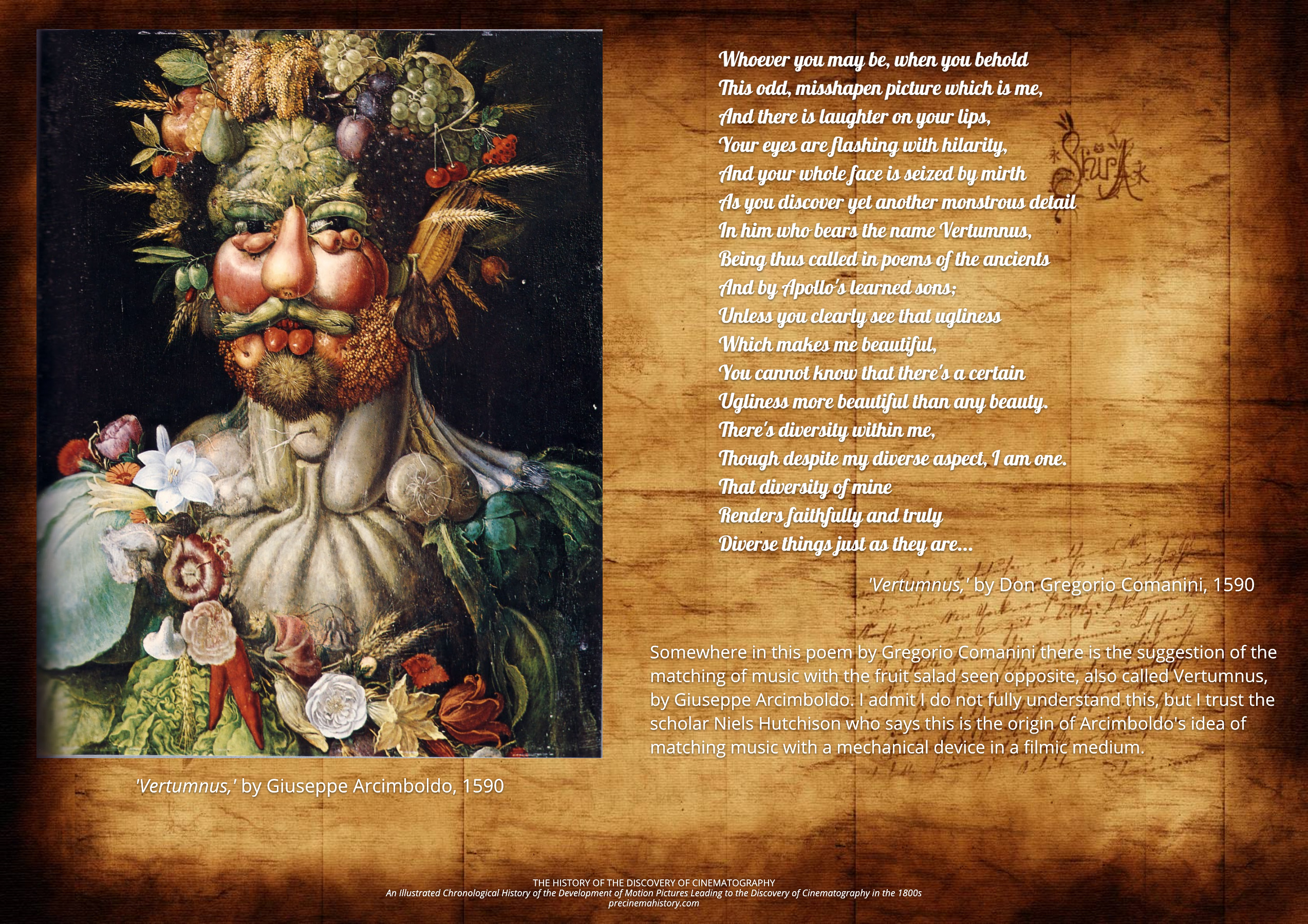 Comanini poem of VERTUMNUS by Giuseppe Arcimboldo 1590